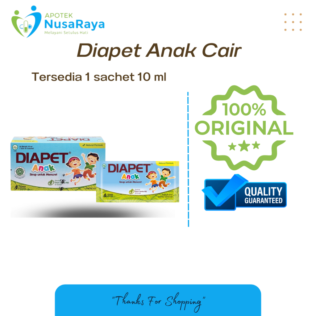 Jual DIAPET ANAK SIRUP MENCRET DIARE HERBAL SACHET 10ML | Shopee Indonesia
