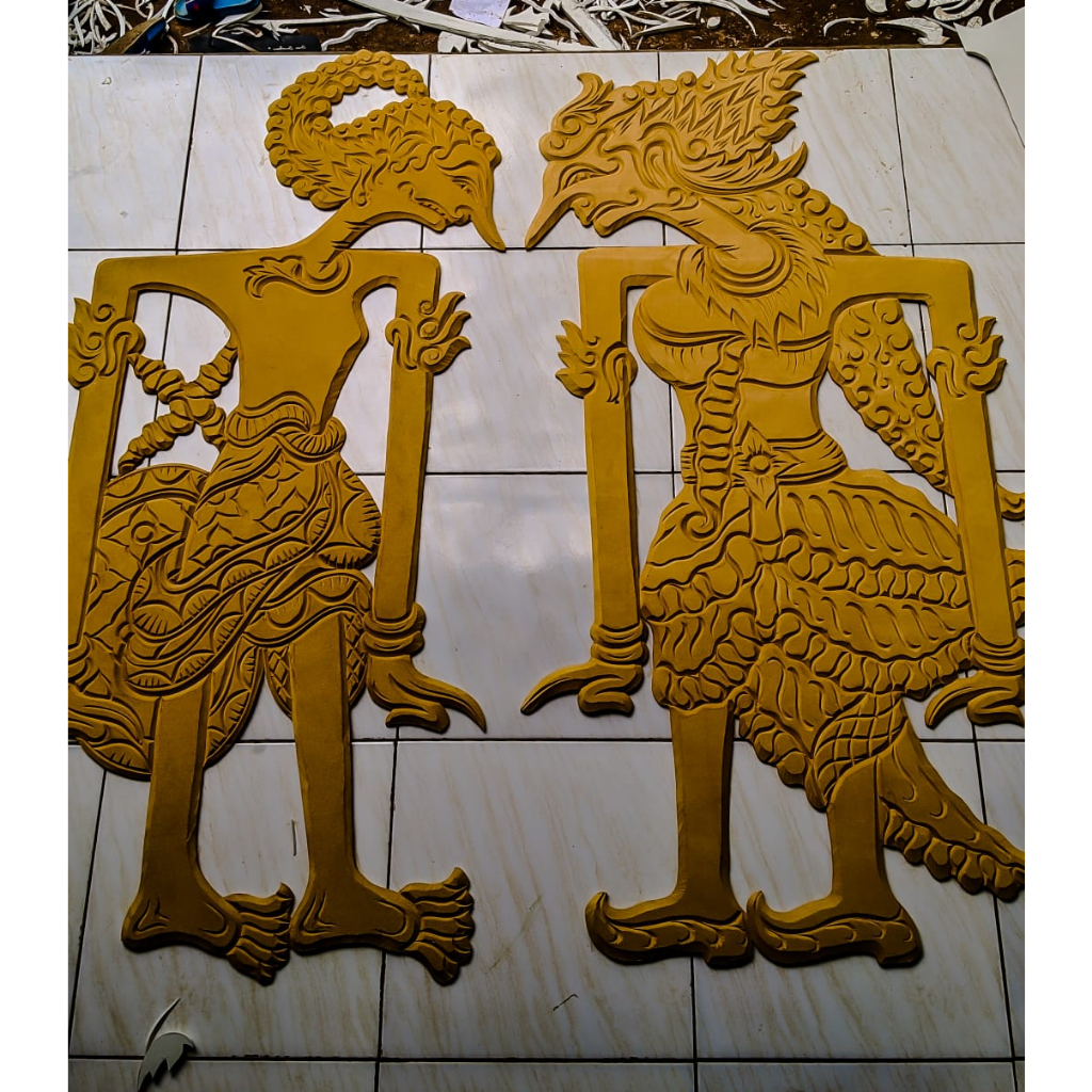 Jual dekorasi ukiran 3D wayang rama dan sinta gunungan jawa spon karet ...