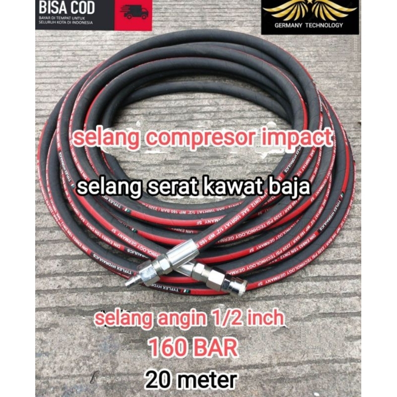 Jual selang angin selang kompresor impact 1/2 inch panjang 20 meter ...