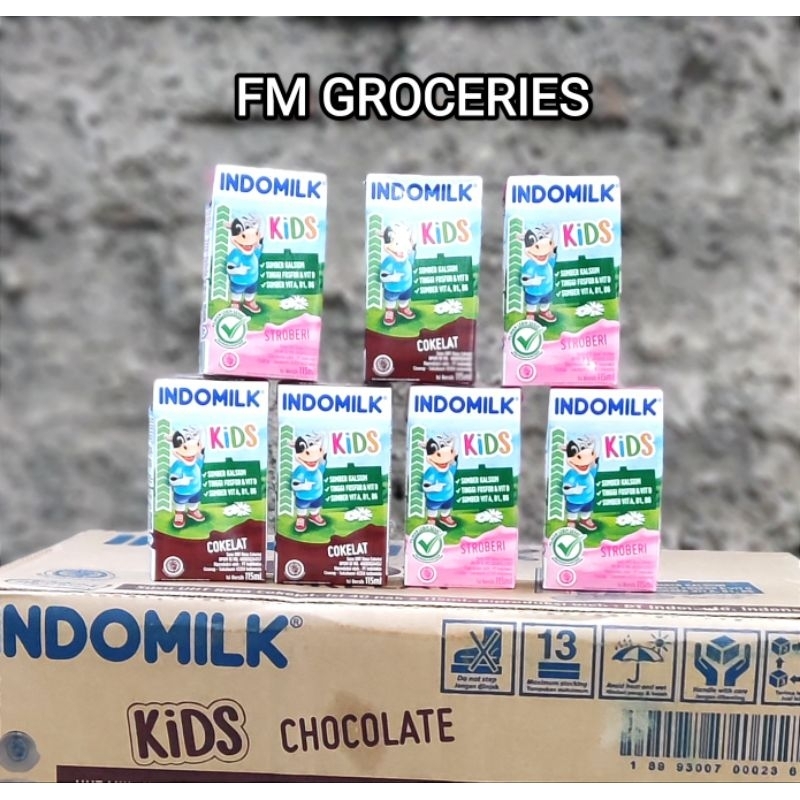 Jual Susu Indomilk kids UHT 115 ml 1 dus isi 40 pcs varian rasa ...