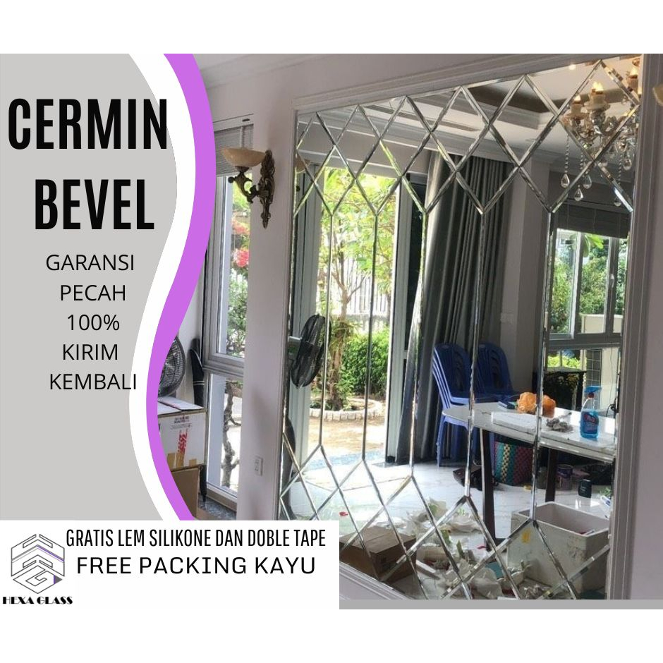 Jual Cermin Bevel/Cermin Bevel Dinding/Kaca molding/Cermin CUSTOM ...
