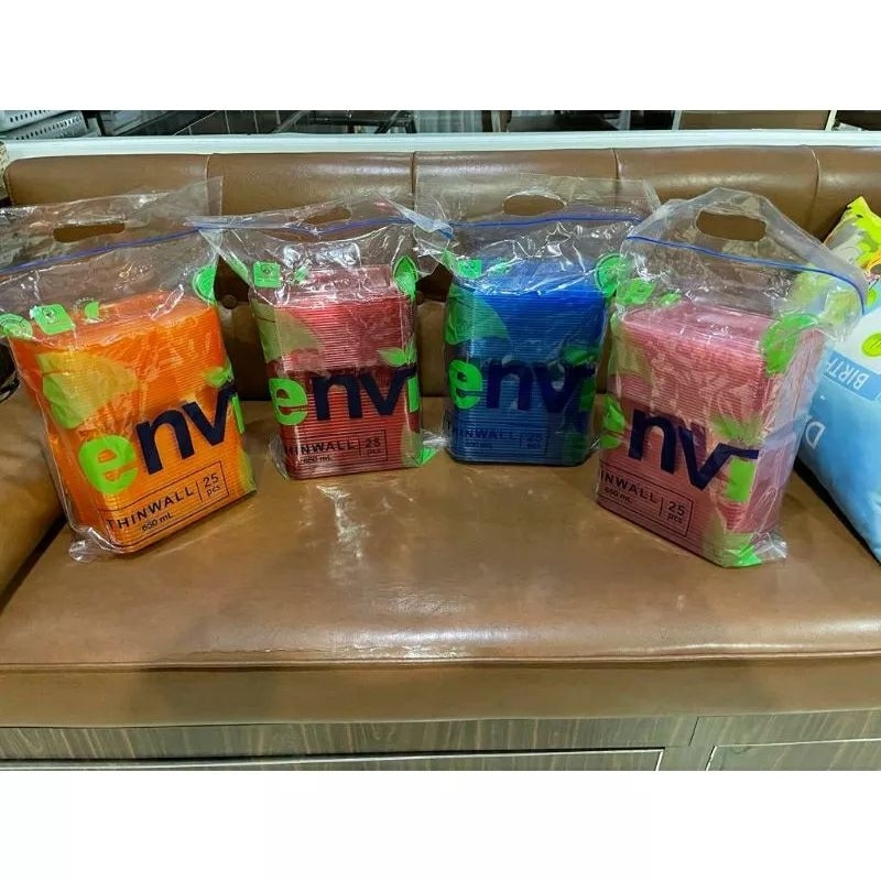 Jual Thinwall 650 Ml Rectangle Body Tutup Warna Clear Merek Envi