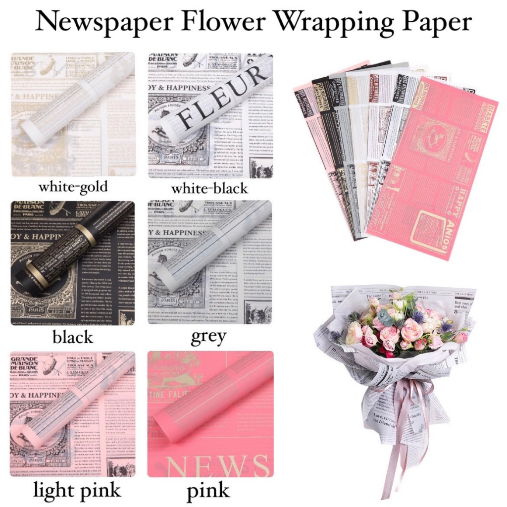 Jual Kertas Cellophane Buket Bunga [Newspaper / Koran] Flower Wrapping ...