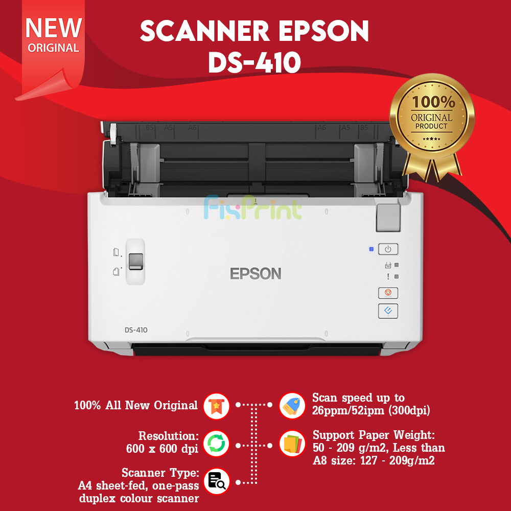 Jual SCANNER EPSON DS-410 EPSON DS410 SCAN UP TO A3 STITCH GARANSI ...