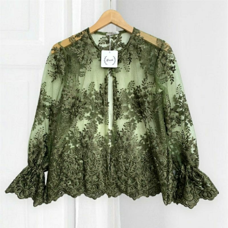 Jual Long outer Brukat Flower / Outer brokat / outer lace / Ajmala ...