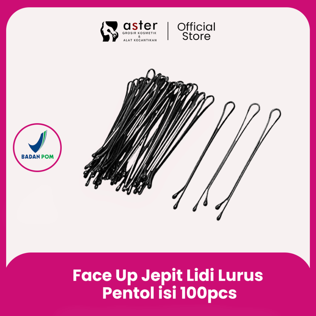 Jual Aster Kosmetik - Face Up Jepit Lidi Lurus Pentol isi 100pcs ...