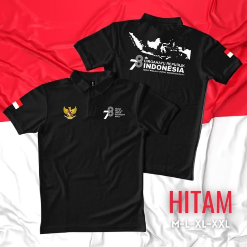 Jual Kaos Kerah Kemerdekaan HUT RI 2023 78th kaus Polo Dewasa/anak Dirgahayu Atasan Baju 17 ...