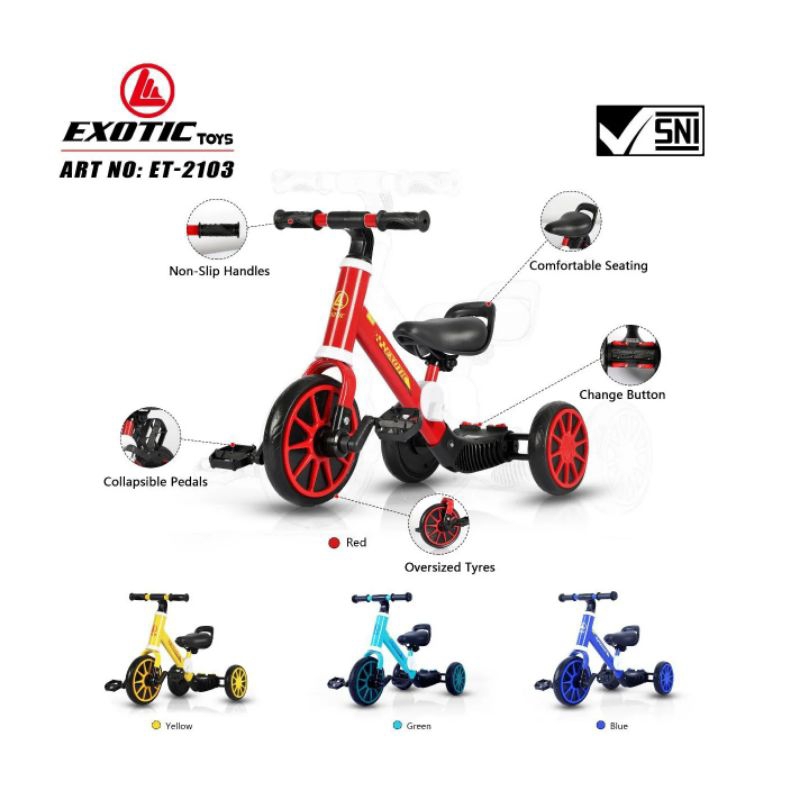 Jual Exotic Balance Bike Et-2103 / Sepeda Roda Tiga Exotic | Shopee ...