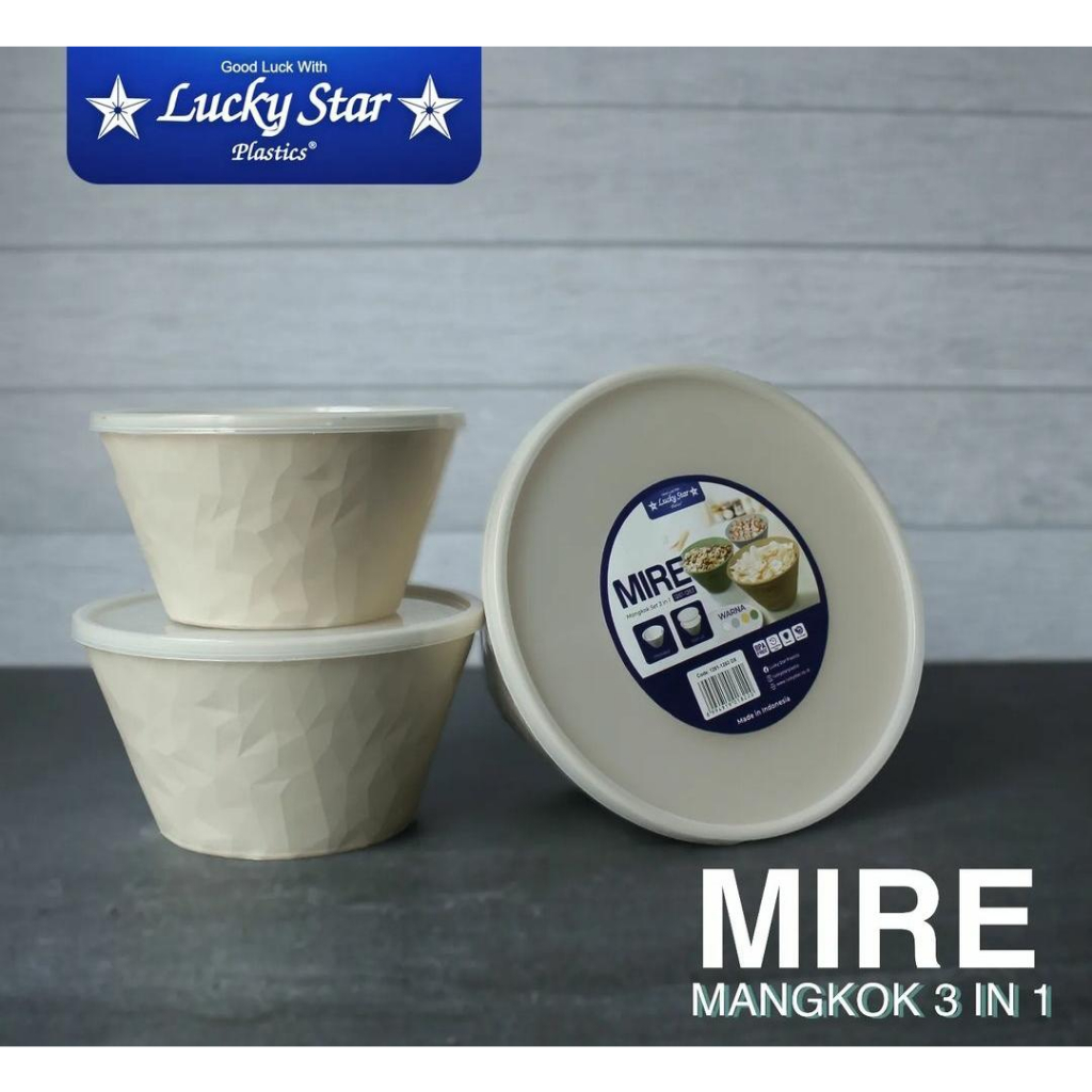 Jual MIRE MANGKOK SET 3 IN 1 (ABU/CREAM/PUTIH/SAGE GREEN) mangkok ...
