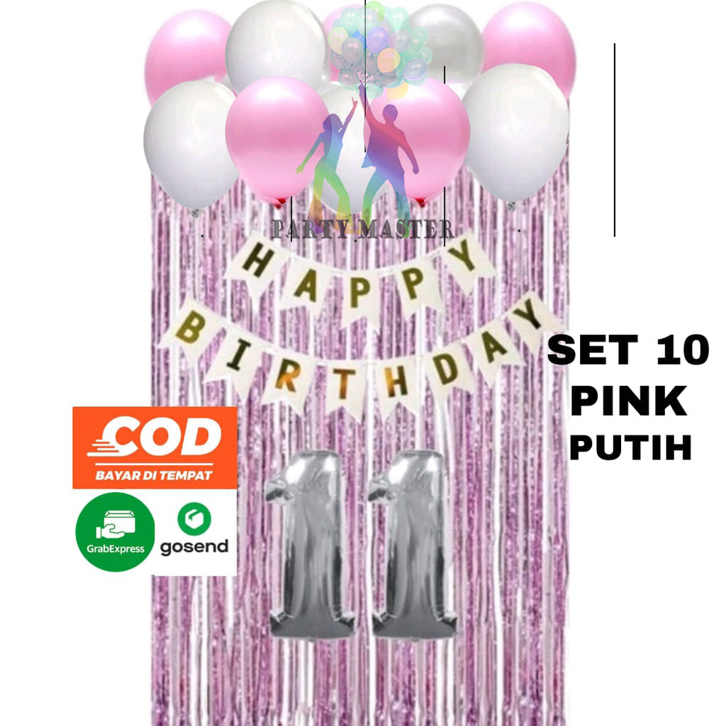 Jual [PAKET] Dekor Ulang Tahun Simple Balon Happy Birthday Dekor Simple ...