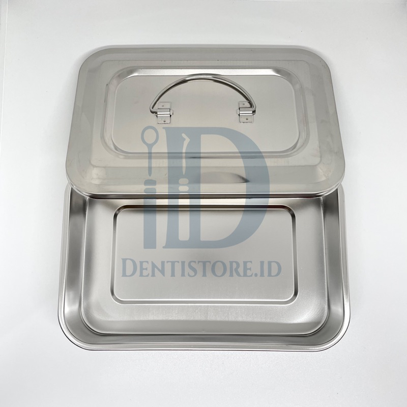 Jual Bak Instrumen Dental Tray Dengan Tutup Stainless Steel Storage Box ...