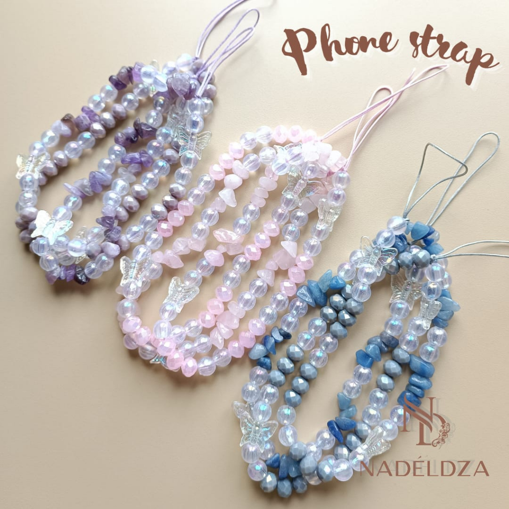 Jual Nadeldza Phone Strap Beads/ Tali Lanyard Handphone Manik Batu Alam ...