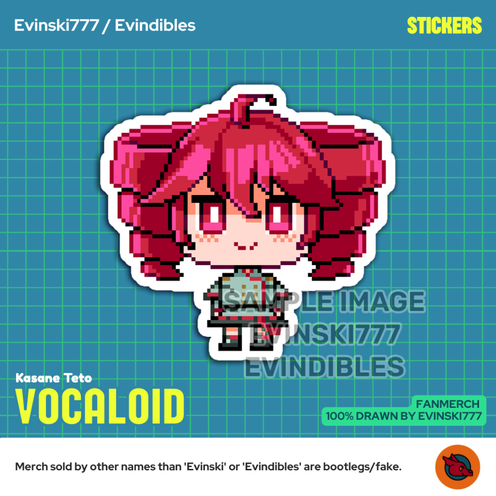 Jual Stiker Sticker - Kasane Teto - Anime Manga Vocaloid Utau Project ...
