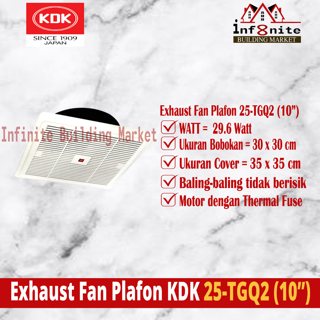 Jual Exhaust Fan Plafon Ceiling KDK 10 Inch Kipas Angin WC Toilet 25 ...