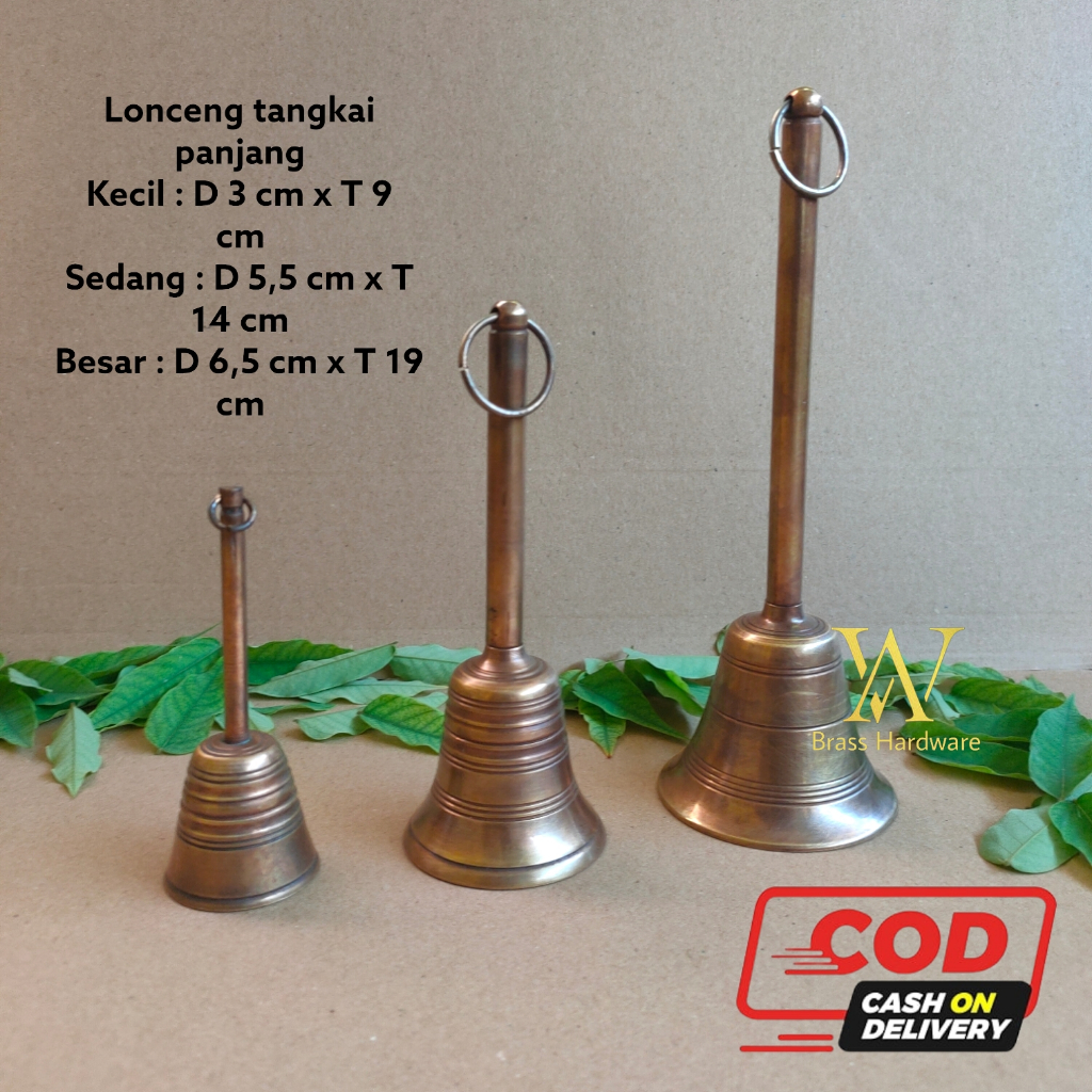 Jual Bel Lonceng Tangkai Kuningan Antik Motif Panjang 1 pcs | Shopee ...
