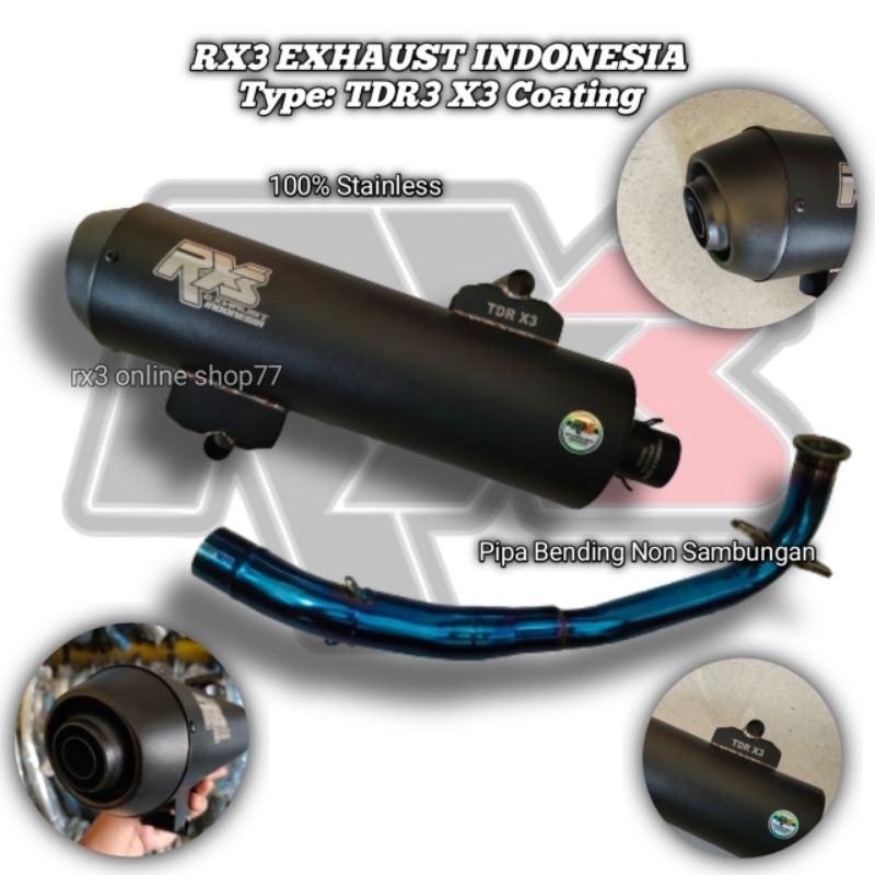 Jual Knalpot standar racing Aerox Nmax Pcx Vario Beat Scoopy Original RX3 Exhaust TDR X3 Coating ...