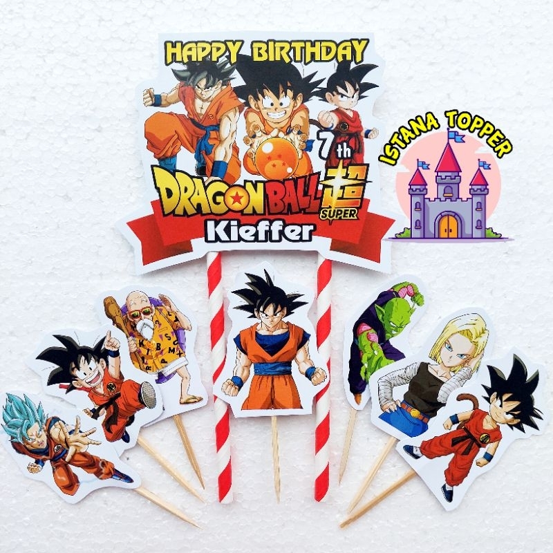 Jual Topper Custom Nama Tema Dragon Ball / Topper Cake / Topper Ultah ...