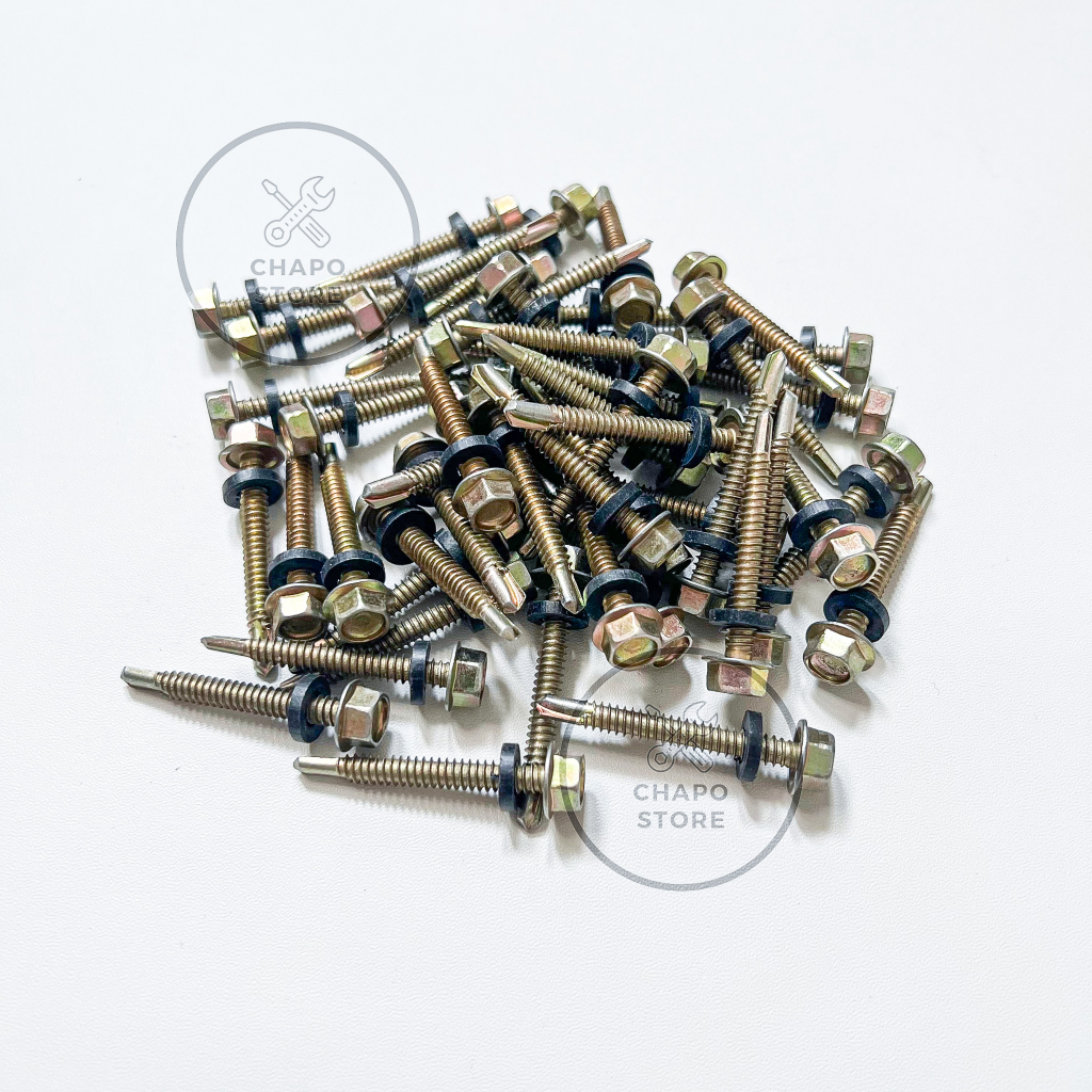 Jual ( 50pcs ) baut drilling 12 x 20 25 30 40 45 50 60 70 100 ( kepala ...