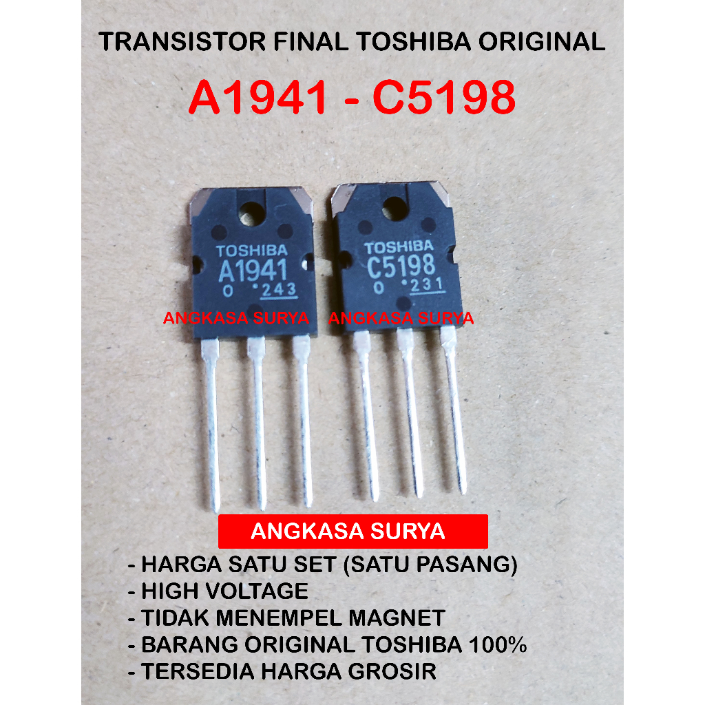 Jual TRANSISTOR TOSHIBA A1941 C5198 ASLI TR FINAL A 1941 C 5198 ORIGINAL | Shopee Indonesia