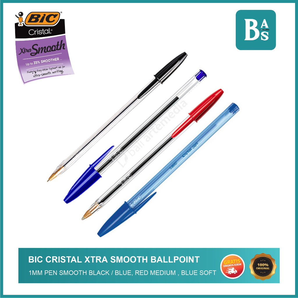 Jual BIC - Pulpen 1mm - Cristal Xtra Smooth - Bali Art Supplies ...