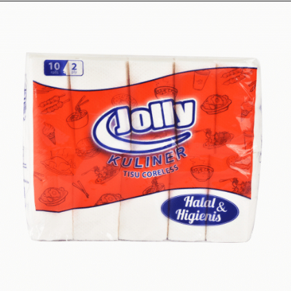 Jual Tissue jolly kuliner coreless 2 ply tisu toilet 1 pack x 10 pcs x ...