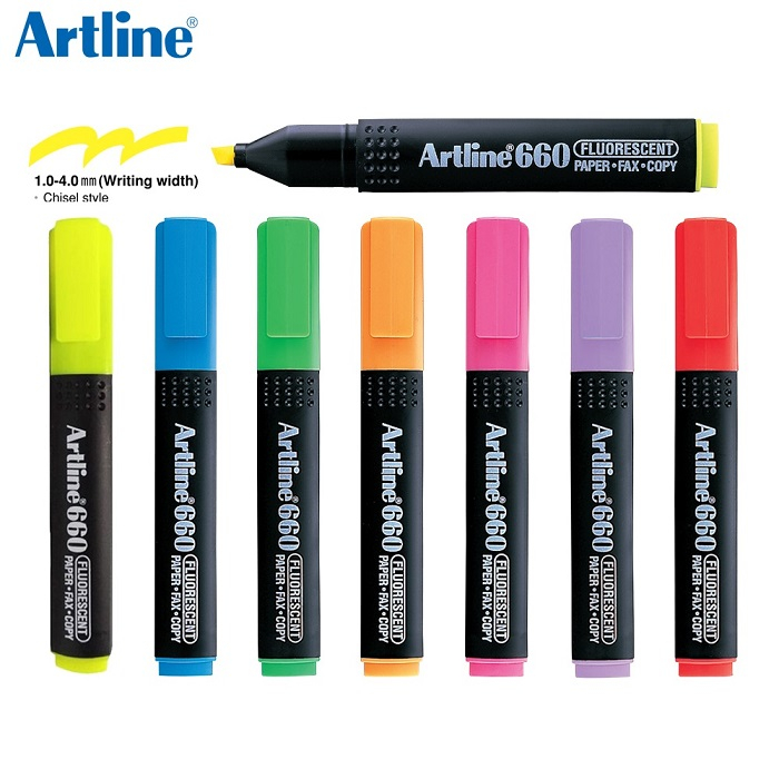 Jual Highlighter Penanda Berwarna Artline EK-660 Fluorescent | Shopee Indonesia