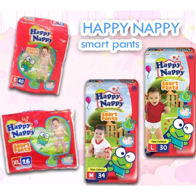 Jual Happy Nappy pants S40, M34, L30, XL26 - Popok Celana Happy Nappy | Shopee Indonesia