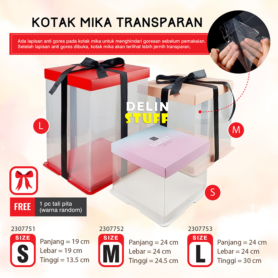 Jual Kotak Kue Mika Kotak Cake Mika Cake Box Kotak Kue Transparan Kotak ...