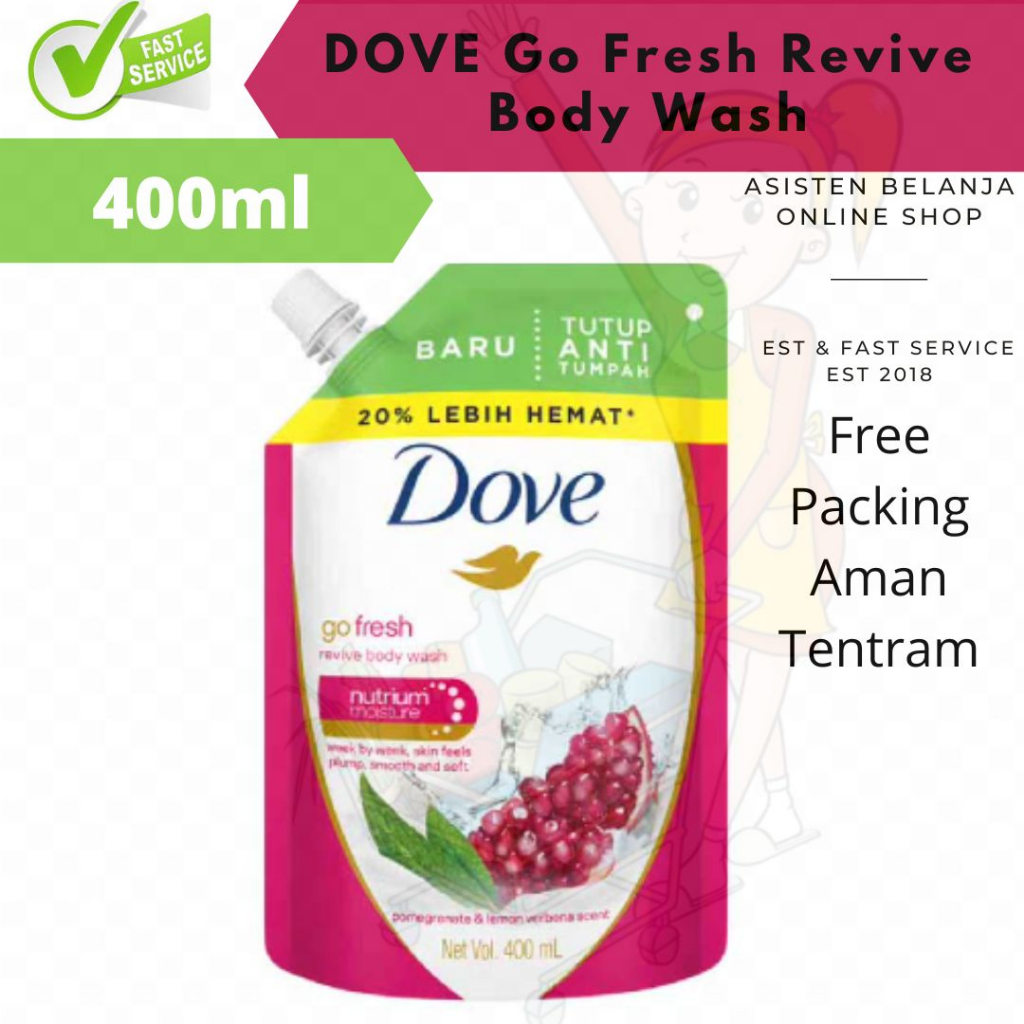 Jual DOVE Go Fresh Revive Body Wash Pomegranate Lemon Verbena 400 ml ...