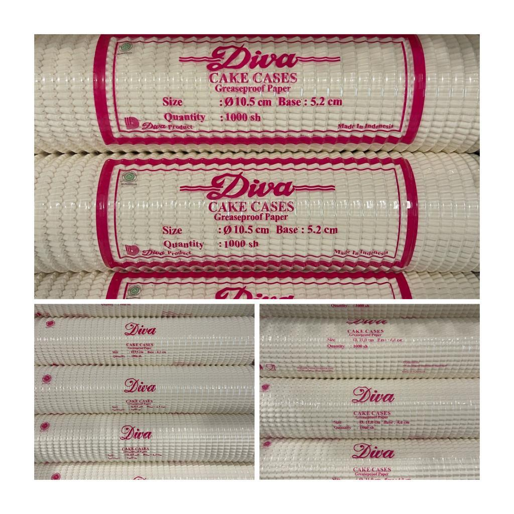 Jual CUP CAKE CASES ROTI PUTIH MERK DIVA 100PCS | Shopee Indonesia
