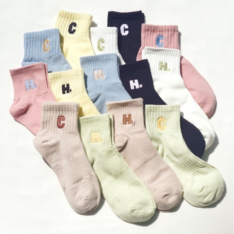 Jual Letter Ankle Socks / Kaos Kaki Pendek Dewasa Warna Pastel Motif ...