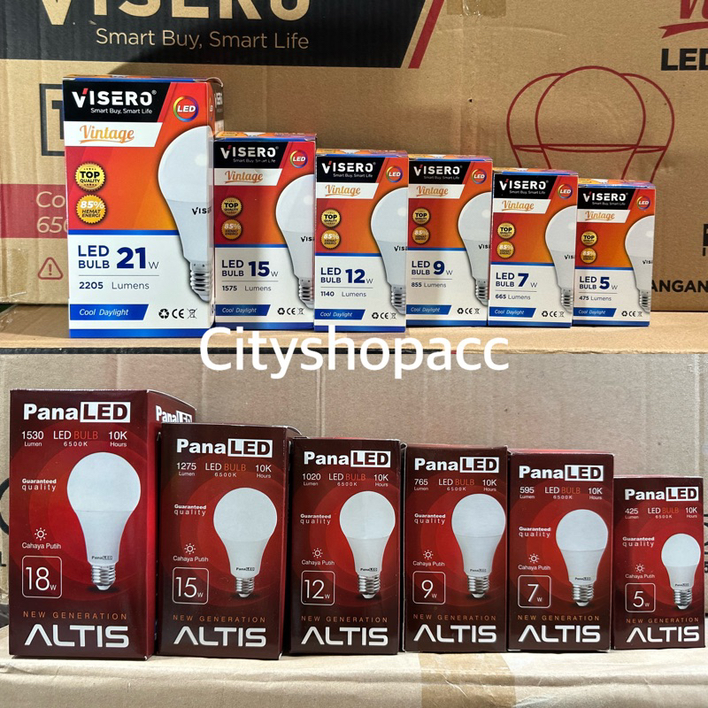 Jual Lampu Panaled Altis / Visero Vintage 5w 7w 9w 12w 15w 18w Lampu Led Bulb panaled altis ...