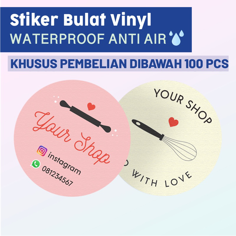 Jual Cetak Stiker Label BULAT VINYL WATERPROOF MINIMAL 50 pcs | Shopee ...