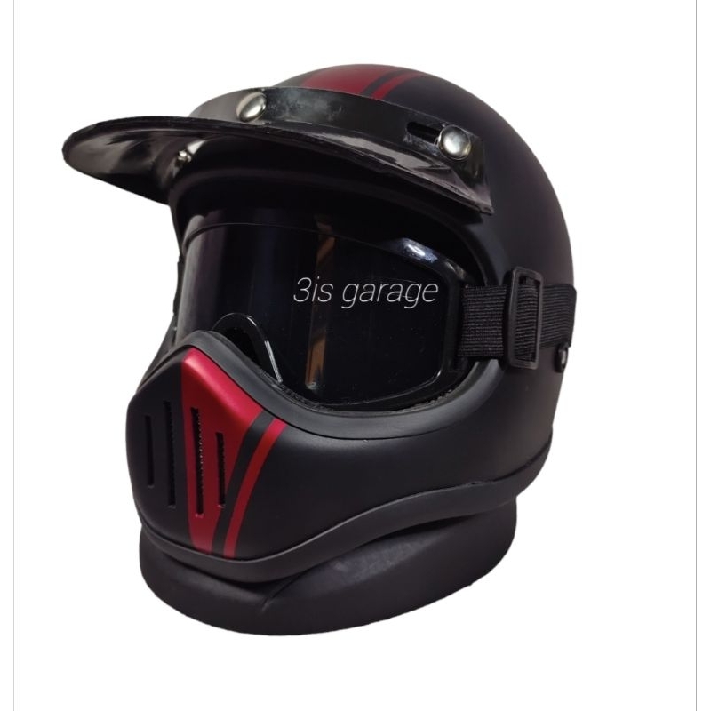 Jual HELM CAKIL MOTIF RETRO KLASIK INNER VISOR | Shopee Indonesia