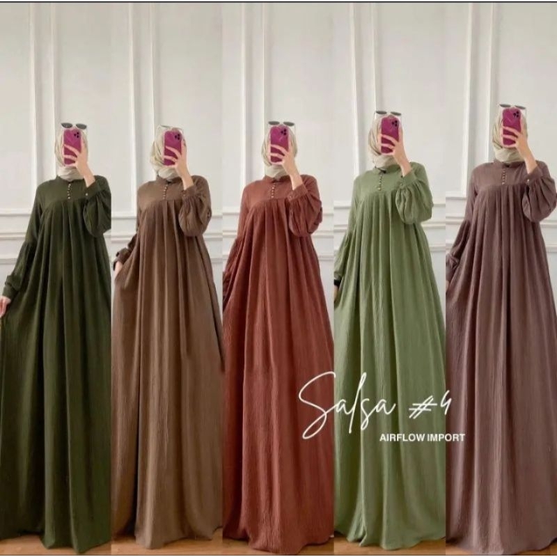 Jual GAMIS SALSA JUMBO CRINKLE AIRFLOW LD 120cm PB 140cm / DRESS ...
