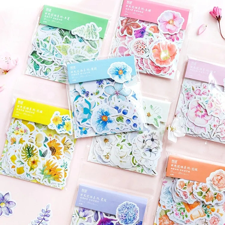 Jual HI495 Stiker Bunga Bakung Pakis Warna Pastel Elegan Untuk Catatan ...