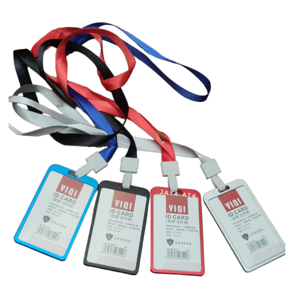 Jual NAME TAG ID CARD B1 SET TALI 2 SISI BAHAN BESI HOLDER NAMA PANITIA ...