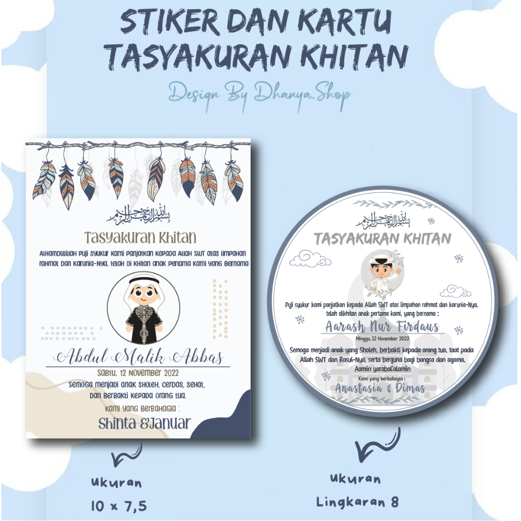Jual Stiker / Kartu Label Syukuran Khitanan / Hangtag / Hangtag 3in1 ...