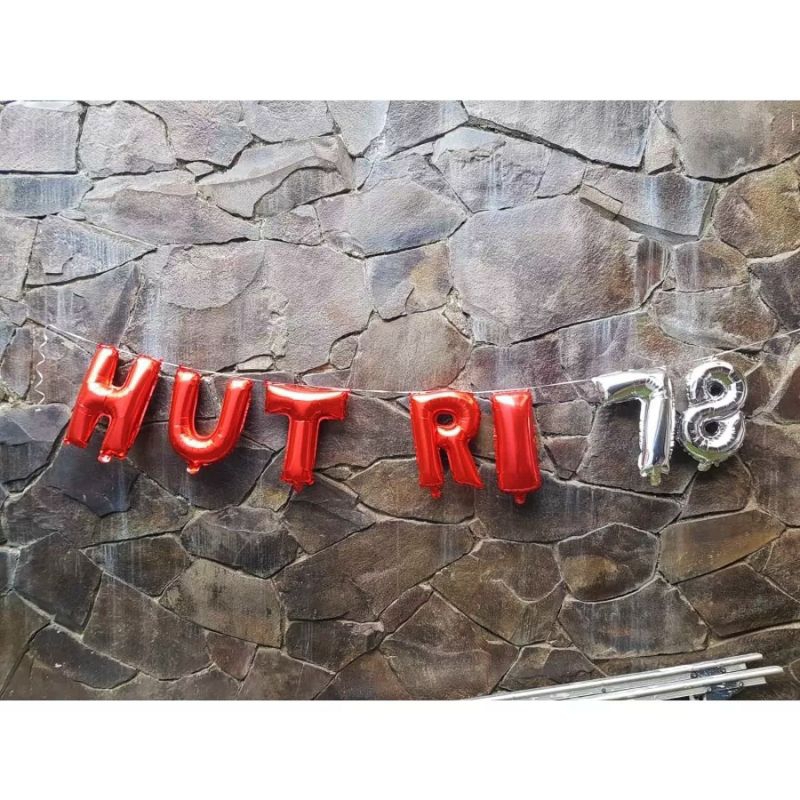 Jual Balon Foil Huruf HUT RI 78 dijual 1 set seperti digambar variasi ...