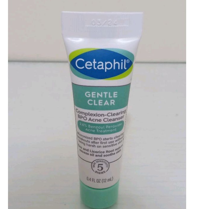 Jual Cetaphil Gentle Clear Complexion Clearing BPO Acne Cleanser 12ml | Shopee Indonesia
