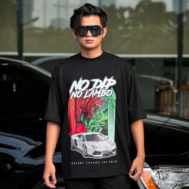 Jual Paranoise x Timothy Ronald “NO DIP NO LAMBO”Oversize Tee | Shopee ...