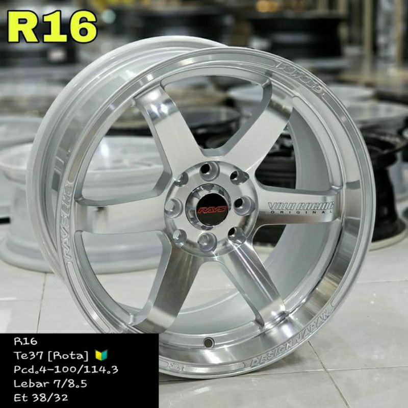 Jual velg racing rays te37 ring 16 lebar 7 / 8,5 untuk brio jazz agya calya city mobilio yaris ...