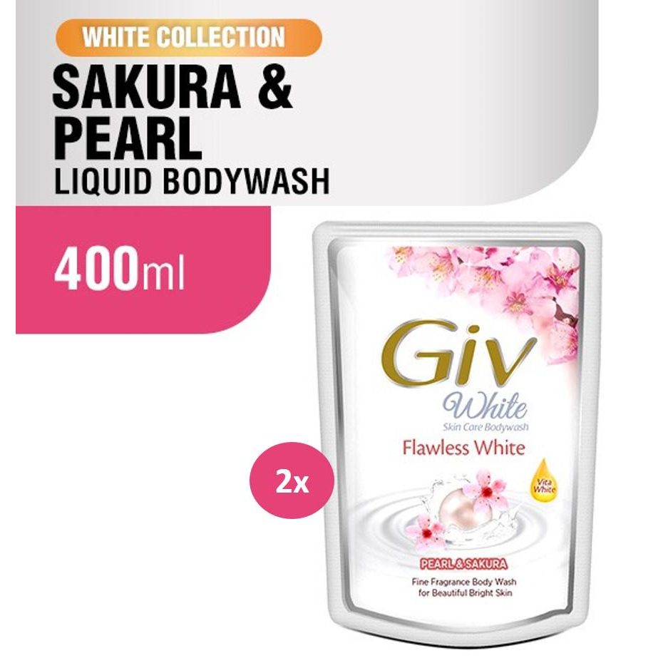 Jual Giv White Sabun Mandi Cair Sakura Pearl 400 mL x 2 | Shopee Indonesia