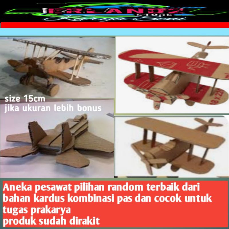 Jual prakarya pesawat bahan kardus model random | Shopee Indonesia