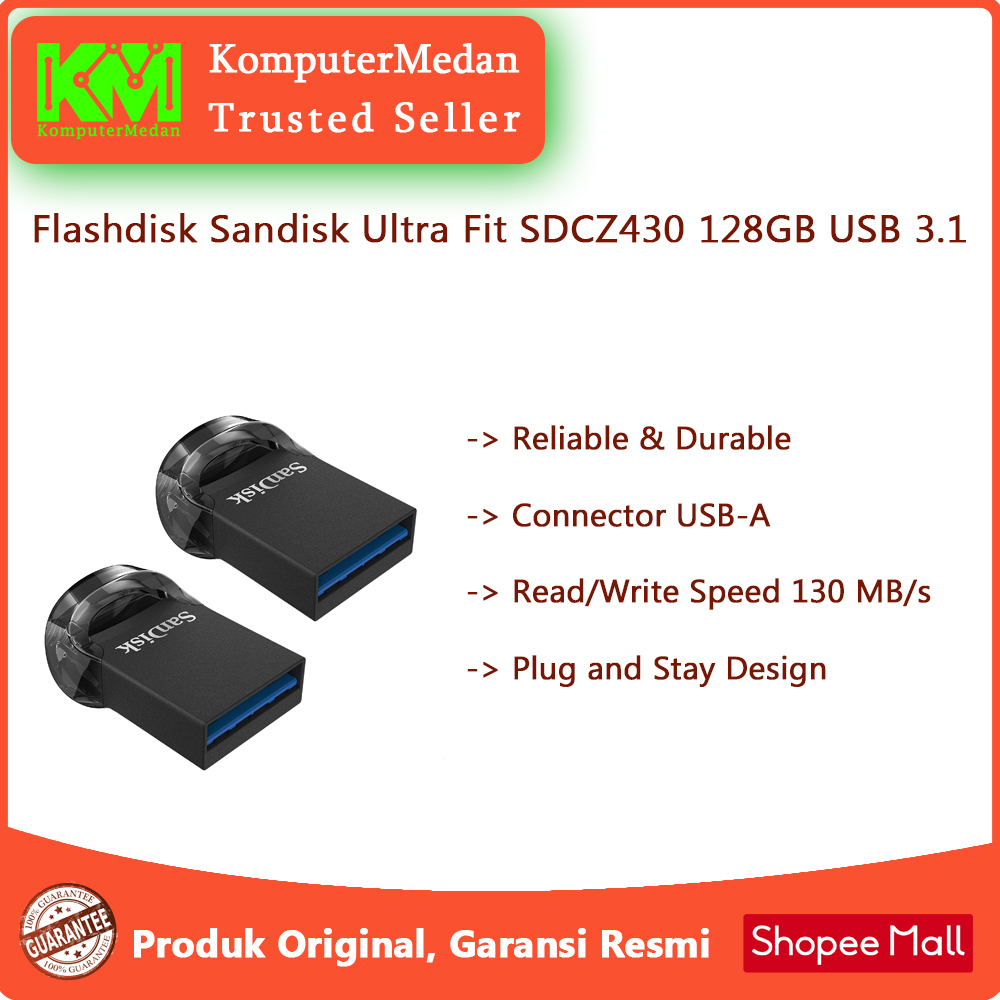 Jual Flashdisk Sandisk Ultra Fit SDCZ430 128GB USB 3.1 | Shopee Indonesia