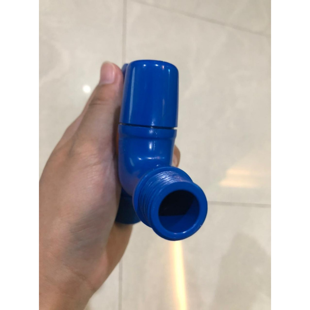 Jual Kran Taman 1/2" PVC LESSO body pendek / kran plastik biru / kran ...