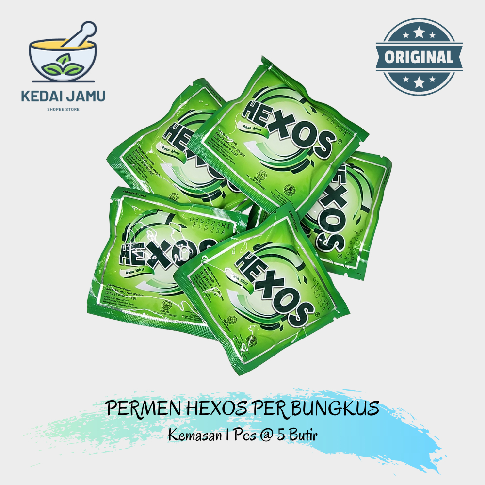 Jual Hexos Permen Pelega Tenggorokan 1 Sachet isi 5 butir | Shopee Indonesia