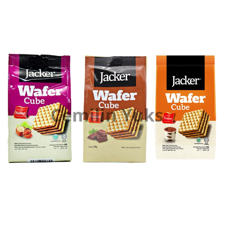 Jual Jacker Wafer Cube Tiramisu Halzenut Coklat 100g | Shopee Indonesia