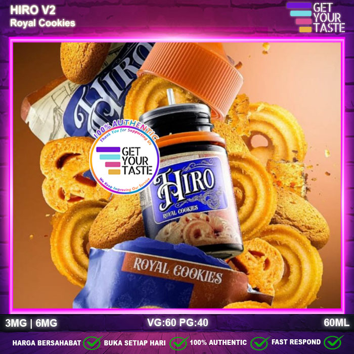Jual Liquid Hiro V2 Royal Cookies 60ML by Jozojo Brew x Eliquid ...