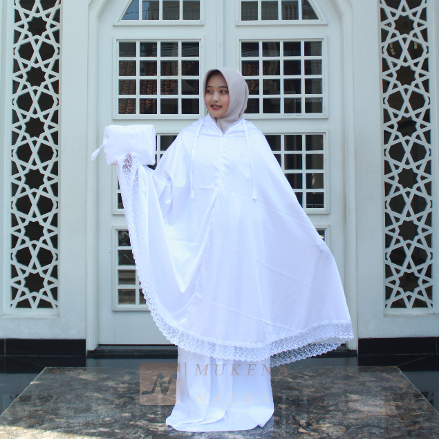 Jual ALYA SERIES - MUKENA ARMANI SILK 2 IN 1 POLOS PUTIH BERSIH ...